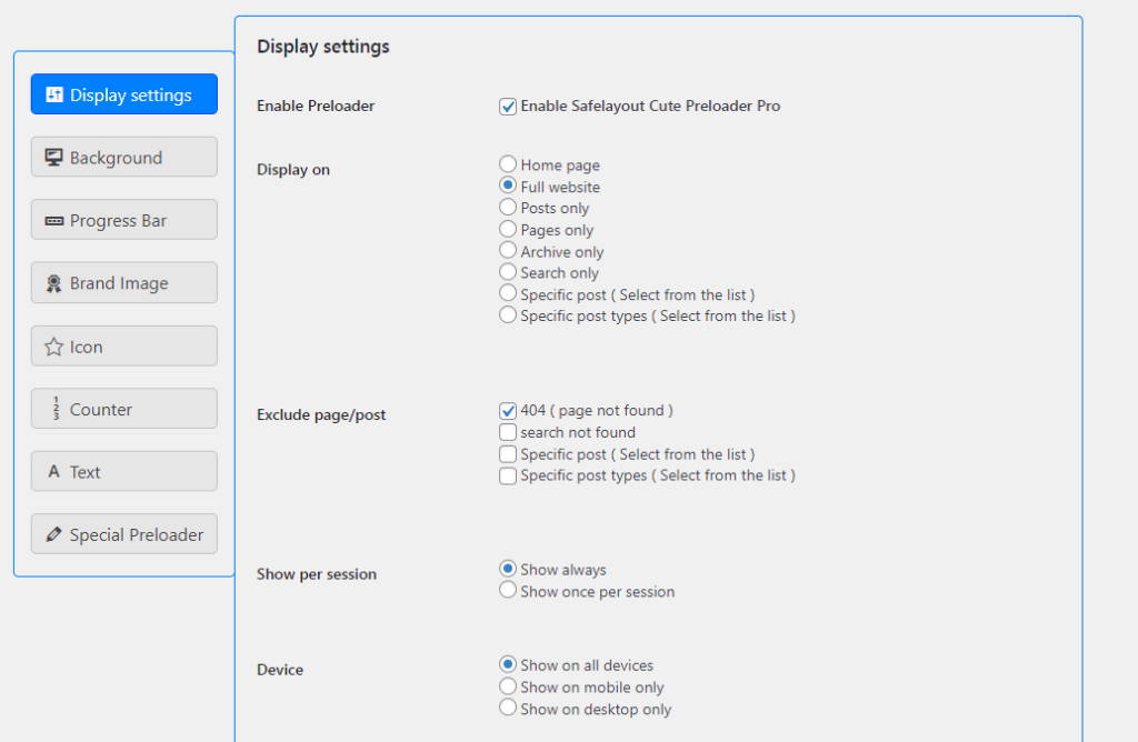 Safelayout Cute Preloader Pro Documentation - Safelayout